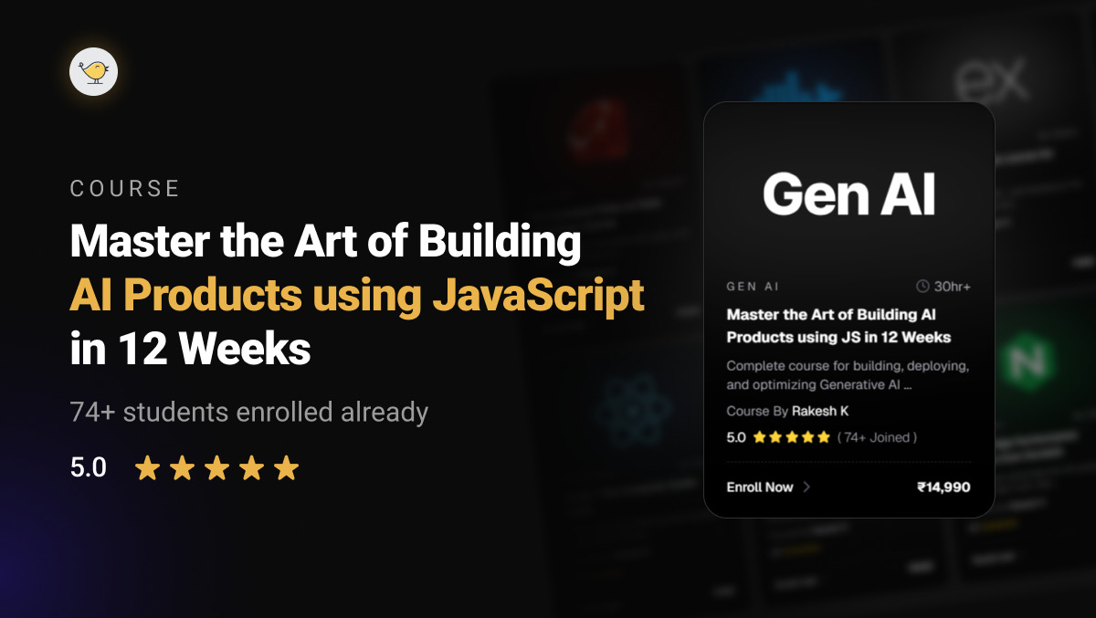 Master Generative AI using JavaScript in 12 Weeks • Coder's Gyan
